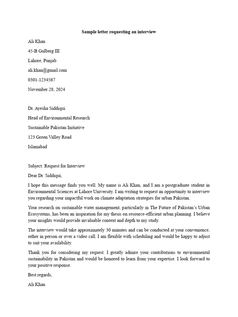 Sample letters | PDF | Pakistan