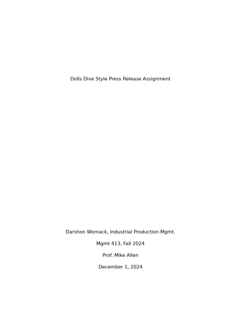 Press Release Assignment 413 | PDF | Sustainability | Cotton