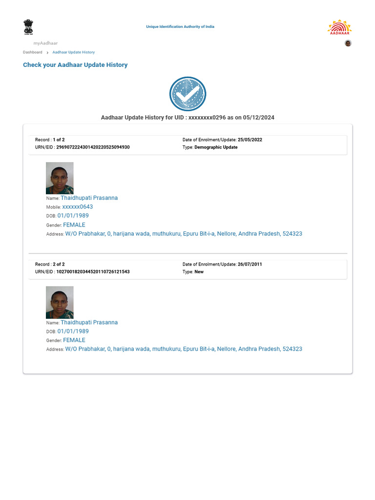 Myaadhaar - Unique Identification Authority of India - Government of ...