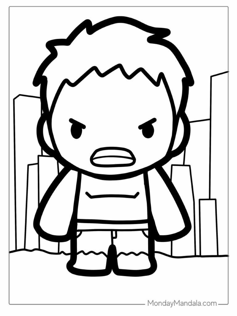 Easy Hulk Coloring Page For Kids | PDF