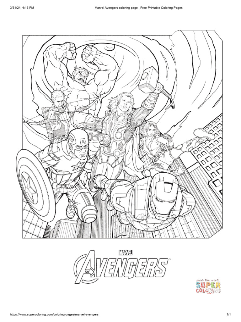 Marvel Avengers coloring page _ Free Printable Coloring Pages | PDF