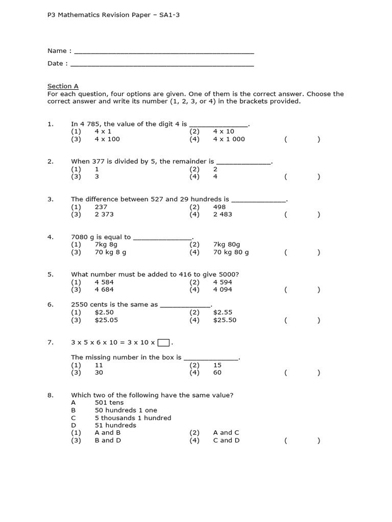 P3M-SA1-3 | PDF | Mathematics