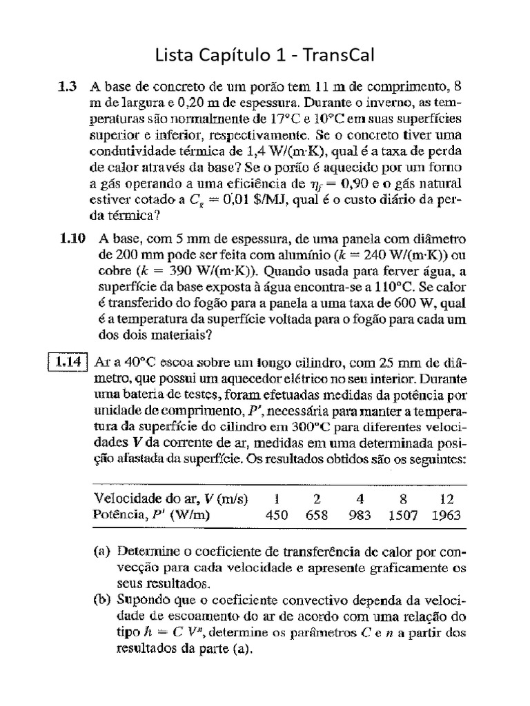 Lista TransCal Cap 1 | PDF
