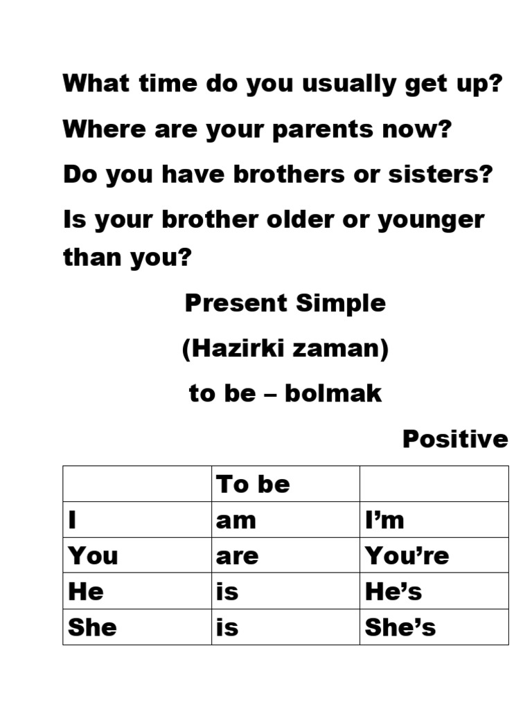 Present Simple Explanation in Turkmen | PDF | Woman | Sexism