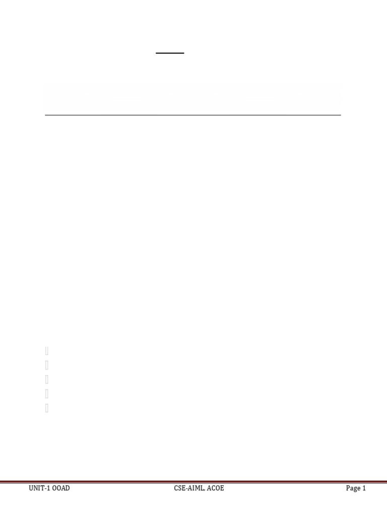 Ooad Unit I Pdf System Object Oriented Programming