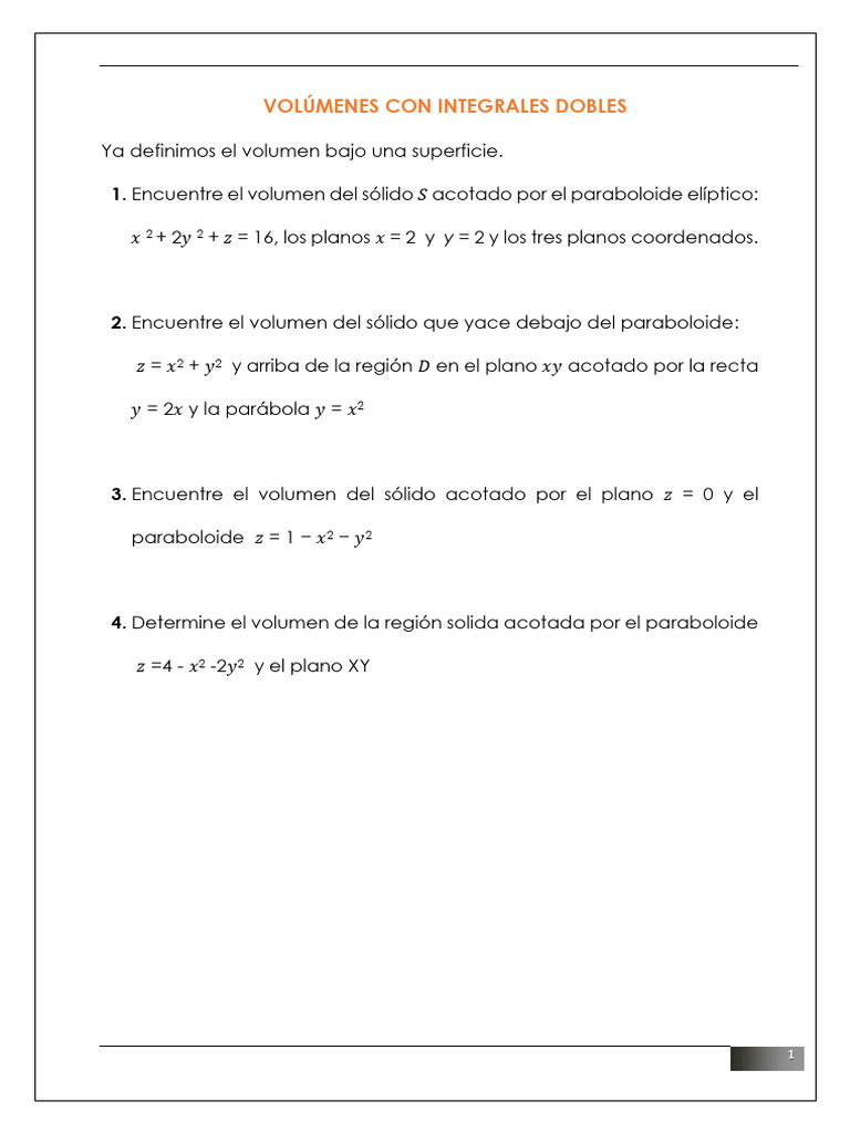 Volumes Integral Triple | PDF | Integral | Conceptos matemáticos