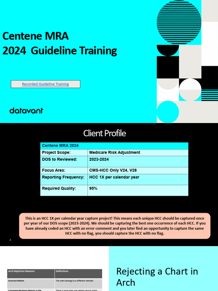 Centene MRA 2024 Training Guide | PDF | Medical Record | Health Sciences