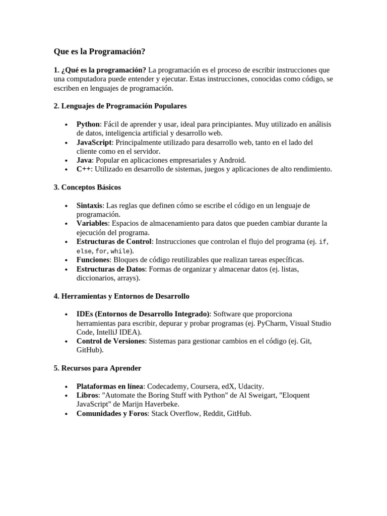 Que Es La Programacion | PDF