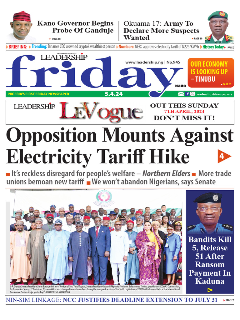 Leadership EPaper 5th April 2024 | PDF | Cost Of Living | Recycling