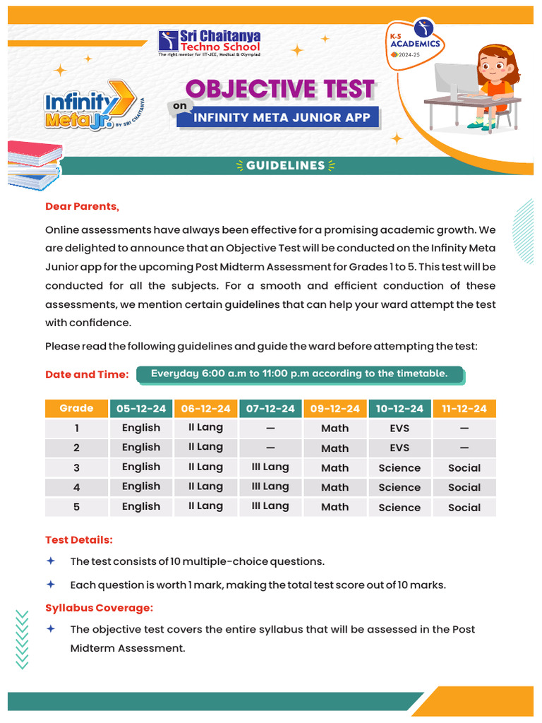 Infinity Meta Junior App Test Guidelines | PDF