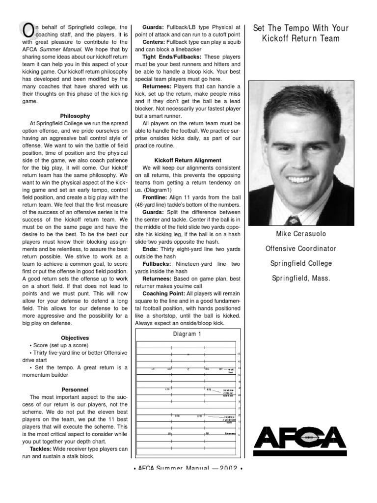 Kickoff Return Strategies Guide | PDF | Team Sports | National Football ...