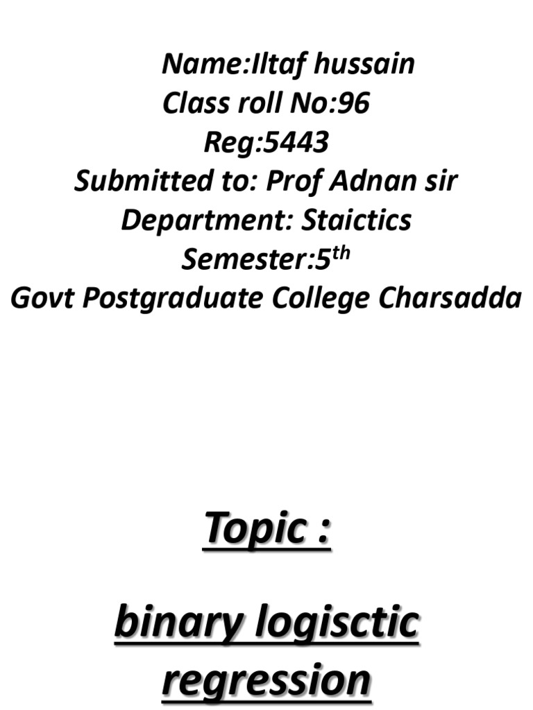 Binary Logistic Regression | PDF | Logistic Regression | Dependent And Independent Variables
