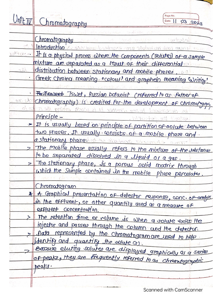 Unit 4 Chromatography MPAT | PDF