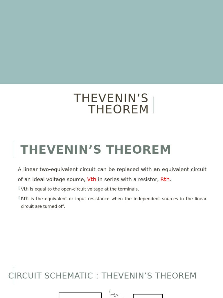 Thevenin Circuits | PDF