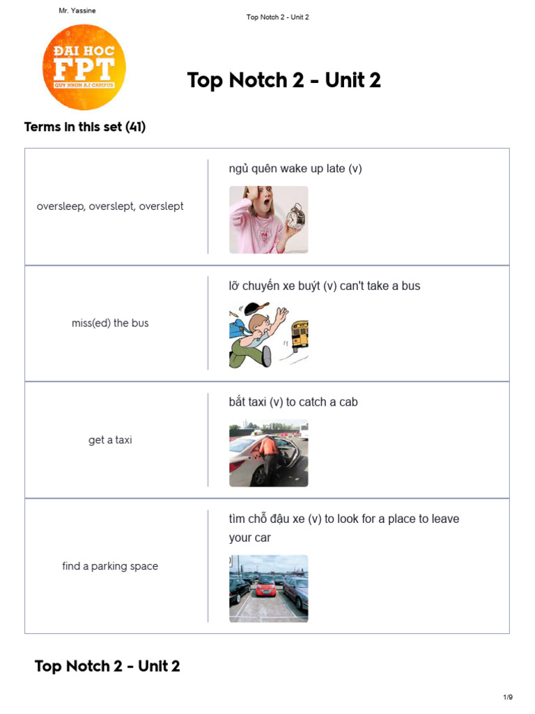 Top Notch 2 List of Vocabulary in Unit 2 | PDF