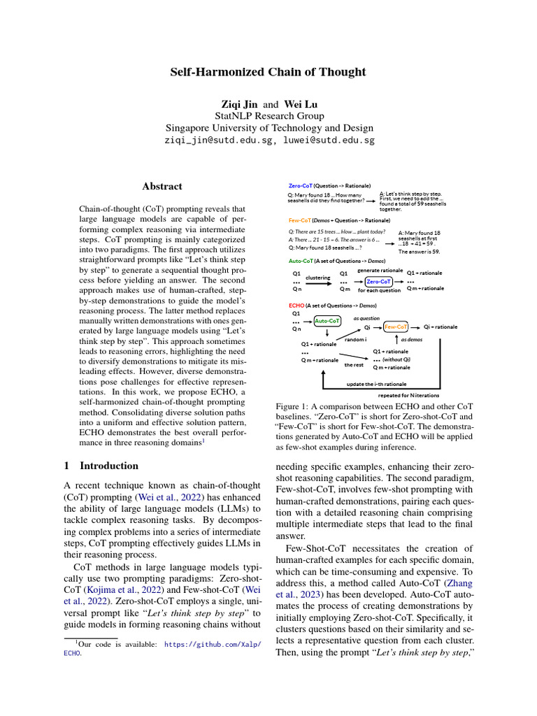 Paper - Self-Harmonized Chain of Thought | PDF | Cluster Analysis ...