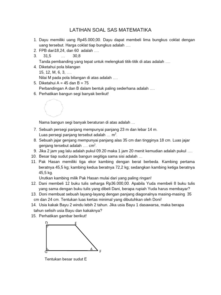 Latihan Sas Matematika | PDF