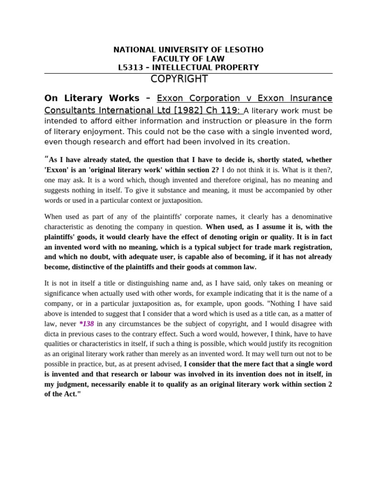 Literary Works 27 September 2023 | PDF | Intellectual Property Law ...