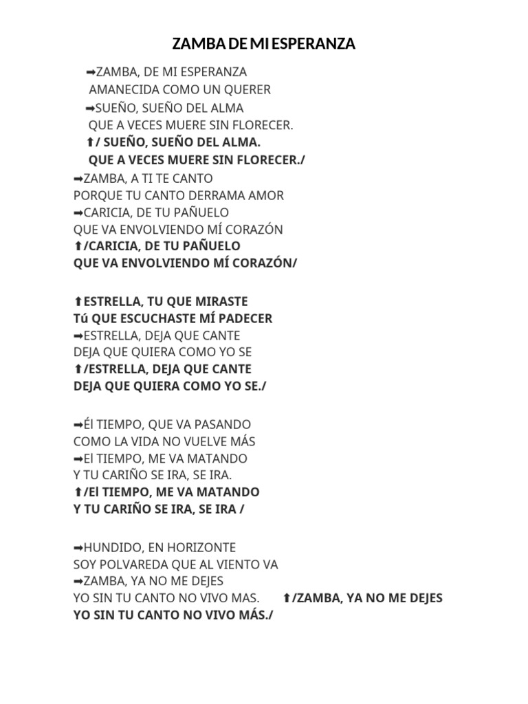 Zamba de mi esperanza: Letra y significado | PDF