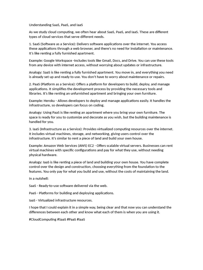 sass_pass_iass | PDF | Platform As A Service | Cloud Computing