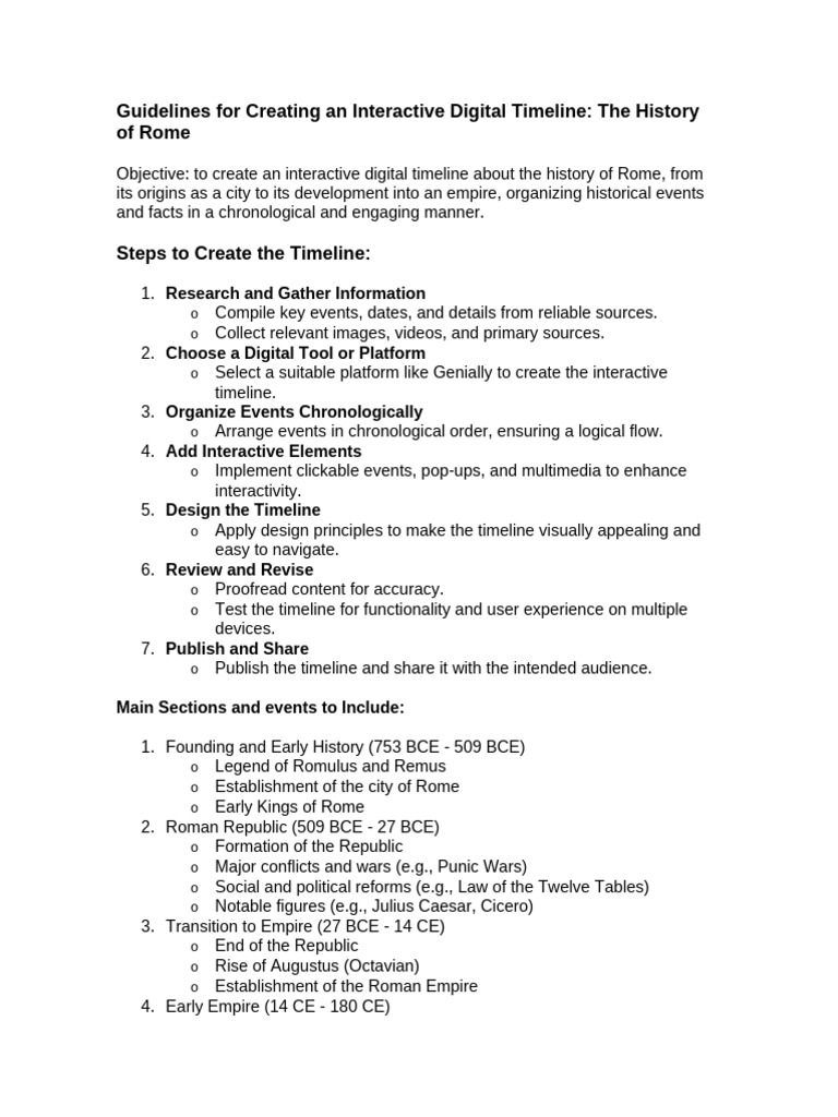 Create an Interactive Roman Timeline | PDF | Ancient Rome | Roman Empire