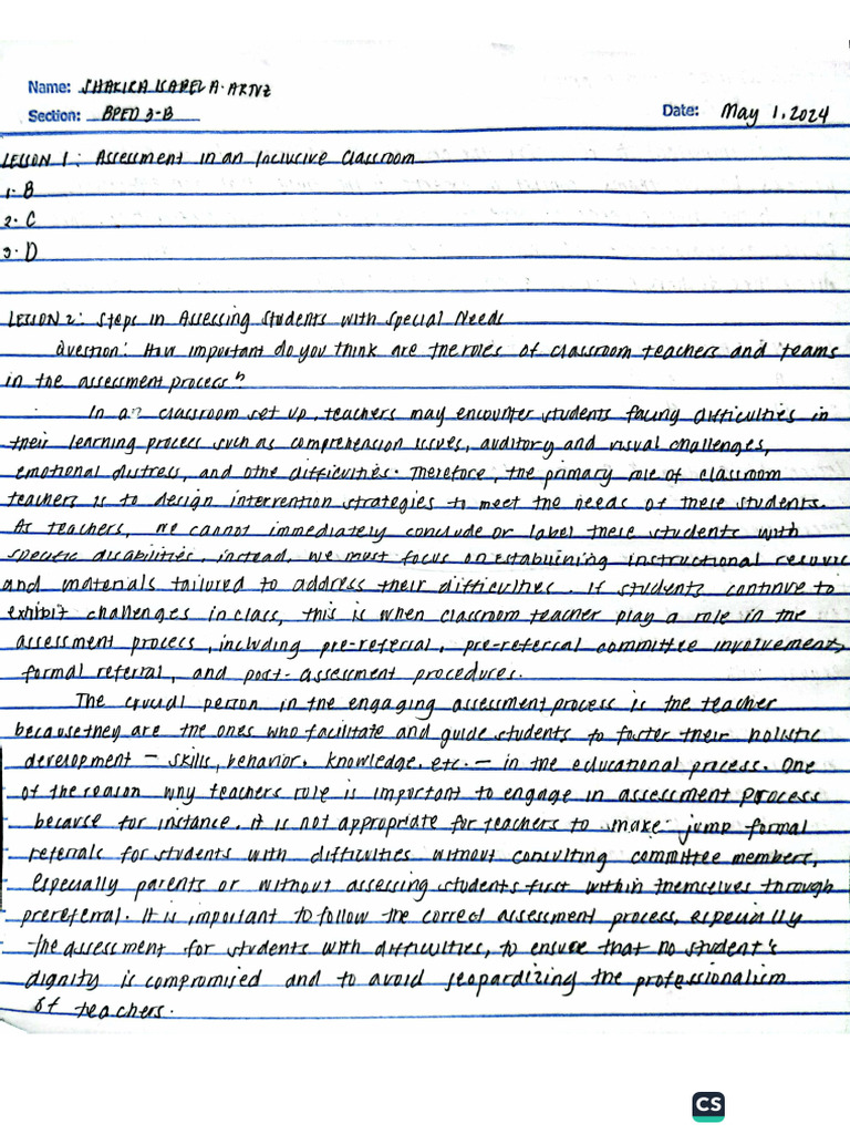 Artuz-BPED-3B-Unit-5-Worksheet | PDF