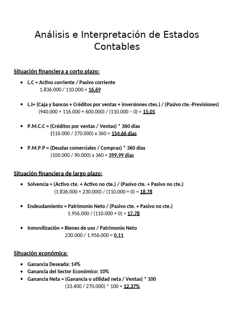 Análisis e Interpretación de Estados Contables | PDF | Business | Liquidez de mercado