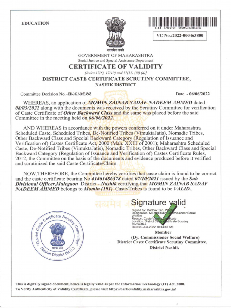 Caste Validity | PDF