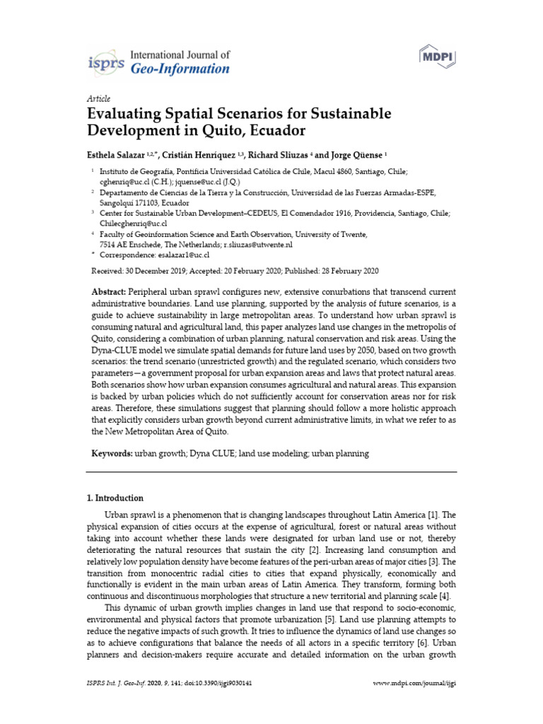 Evaluating Spatial Scenarios For Sustainable Devel | PDF | Urban Sprawl ...