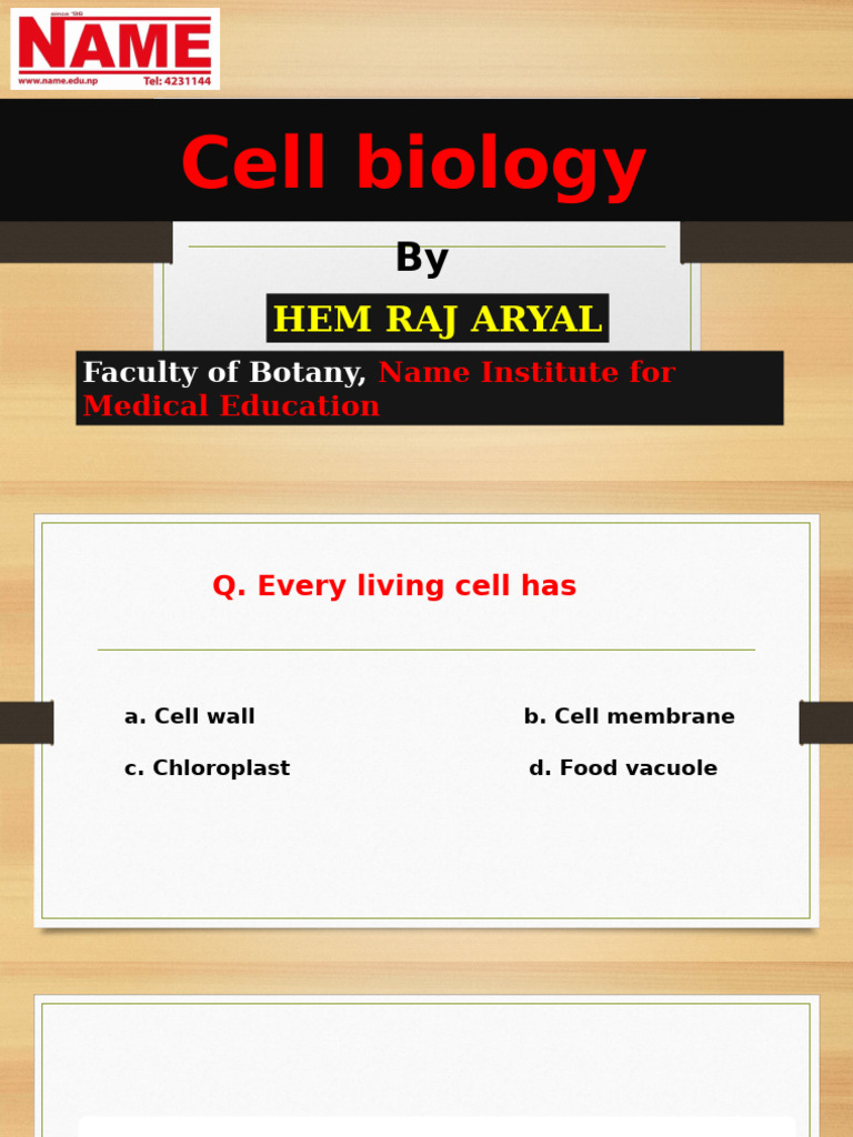 Key Concepts in Cell Biology Quiz | PDF