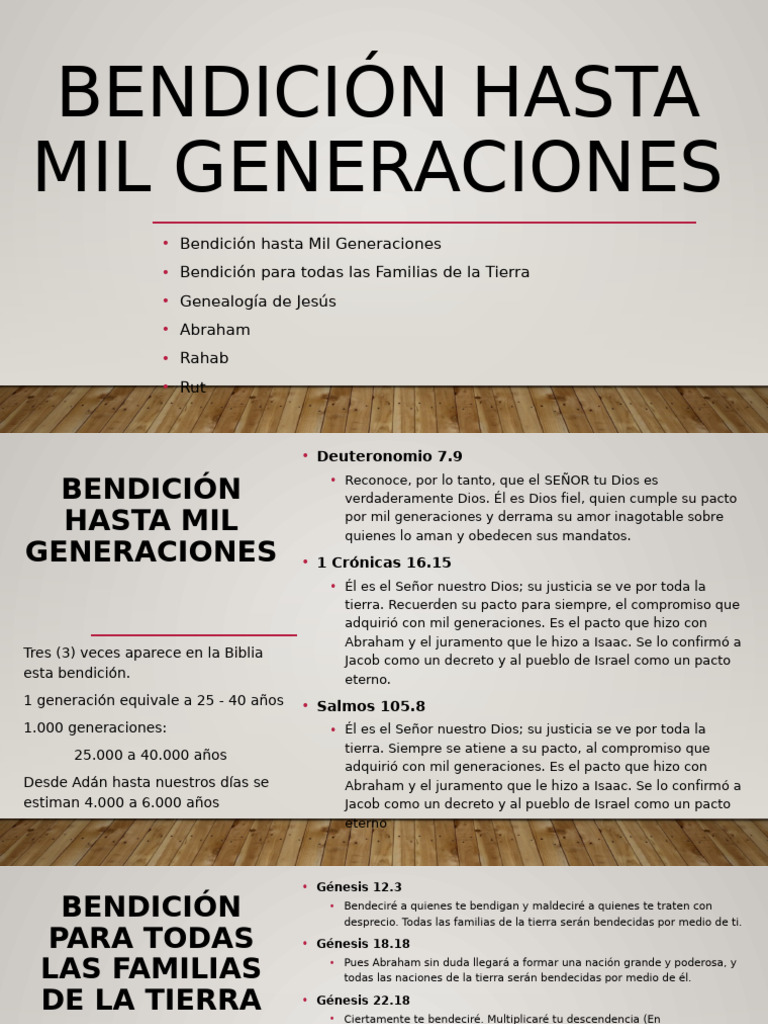 02-Bendición Hasta 1000 Generaciones | PDF | Jamón (Hijo De Noé) | Noé