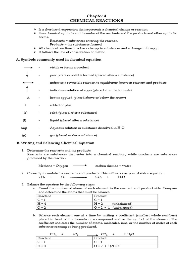 Understanding Chemical Reactions and Equations | PDF | Chemical ...