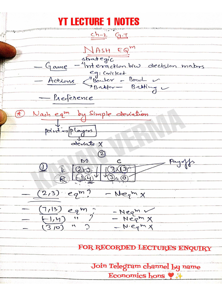 Game Theory Notes | PDF