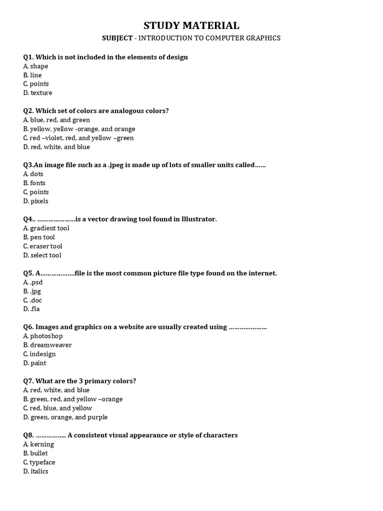 Introduction To Computer Graphics | PDF | Composition (Visual Arts ...