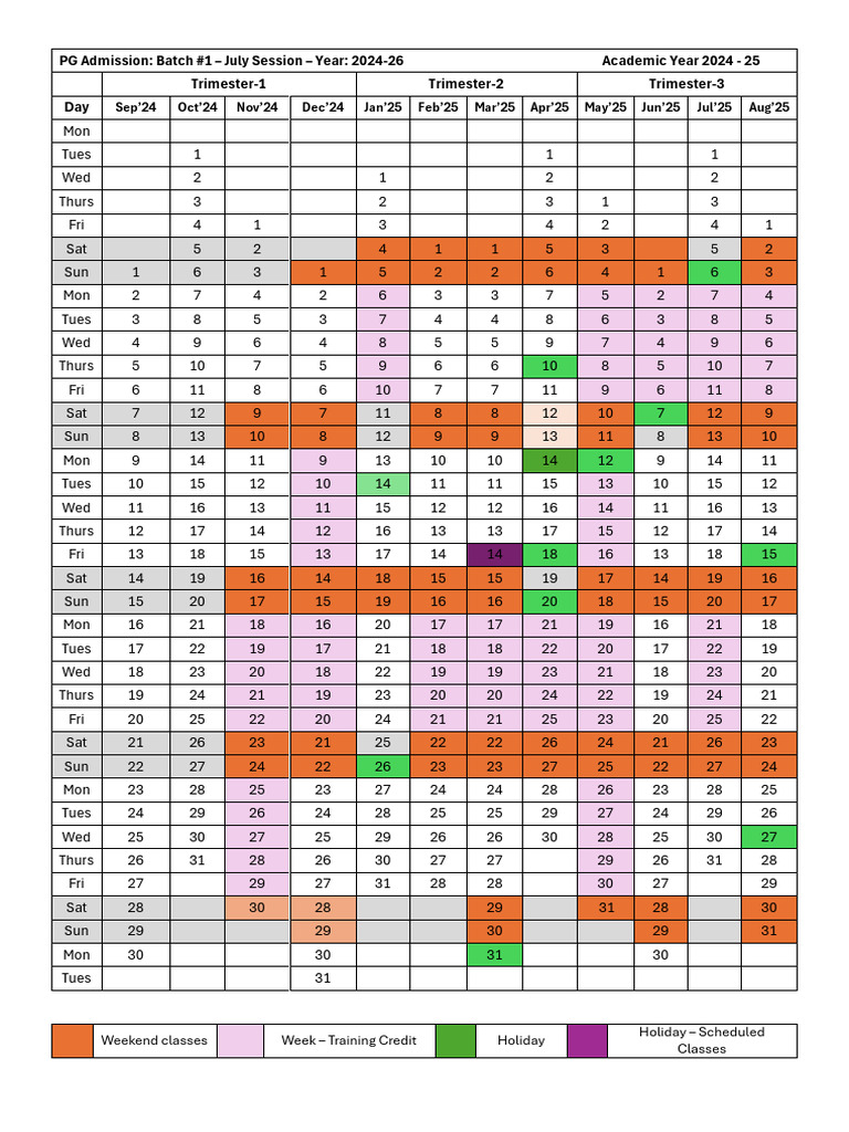Academic Calendar 2024-25 | PDF | Academia