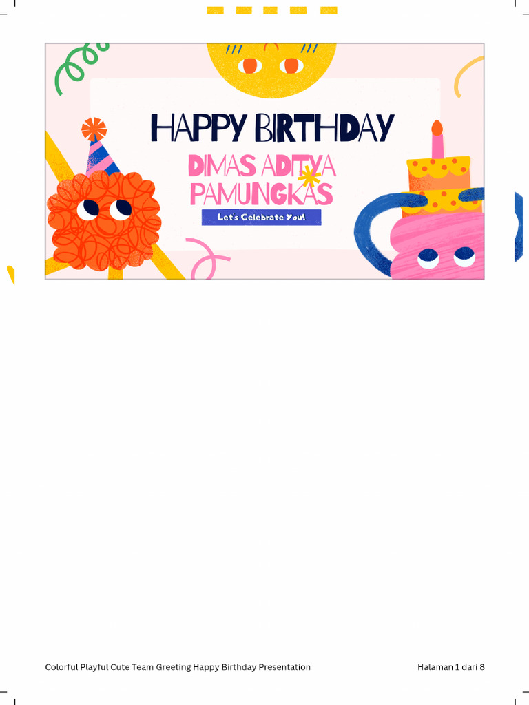 Colorful Playful Cute Team Greeting Happy Birthday Presentation ...