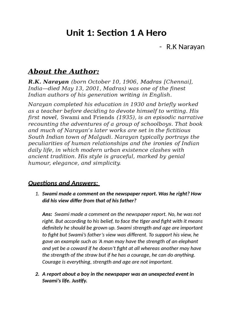 Unit 1 Section 1 A Hero Pdf