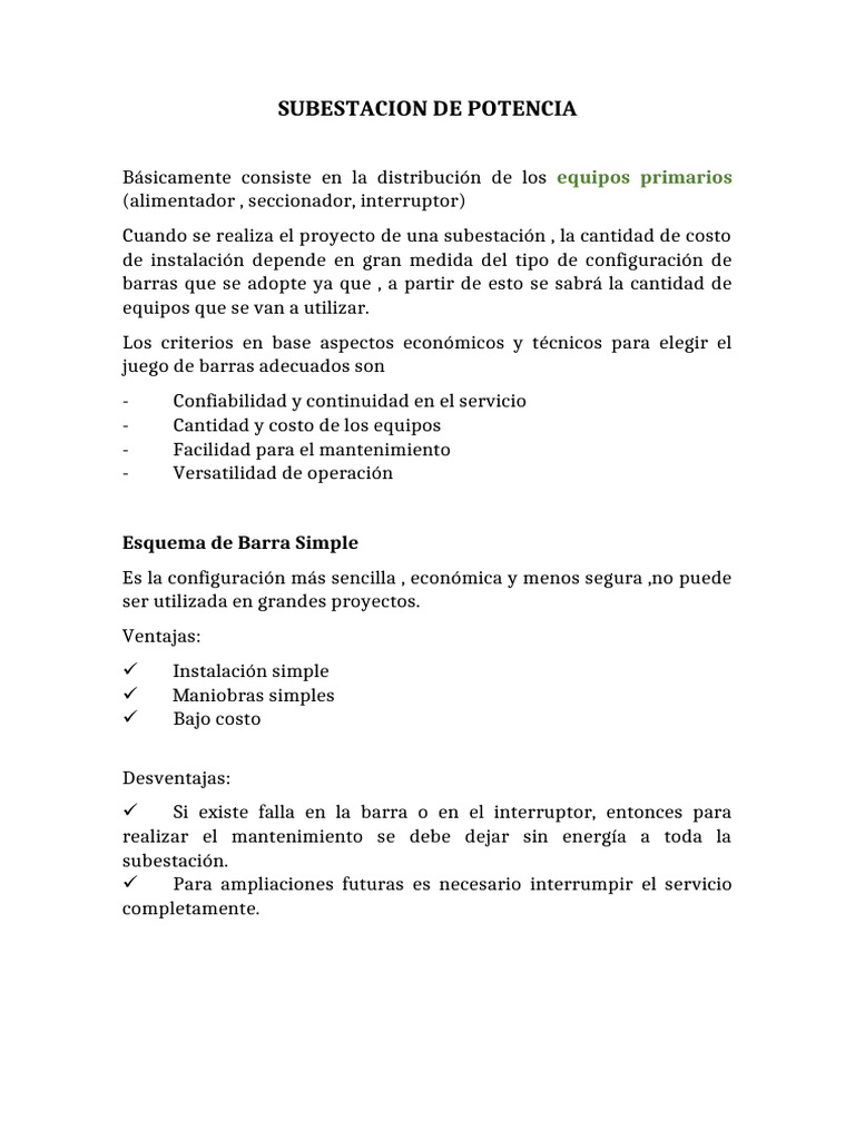 CUADERNO DE NOTAS SUBESTACION | PDF | Cambiar | Subestacion electrica