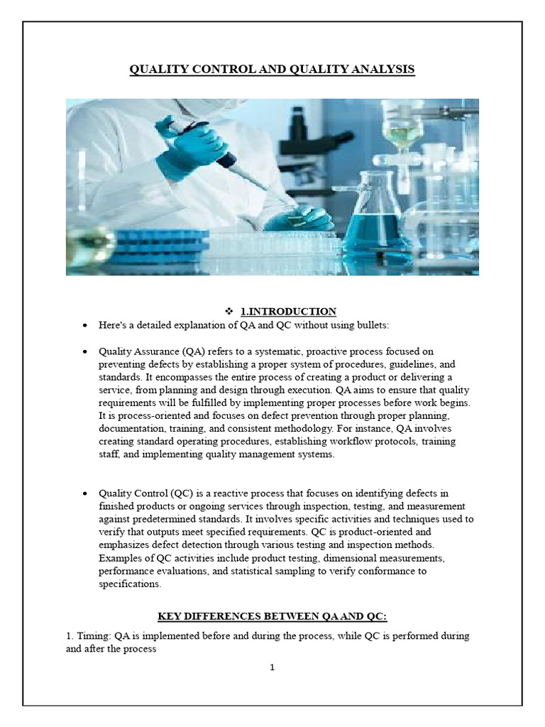 Quality Control and Quality Analysis Neha | PDF | Verification And Validation | Quality Assurance