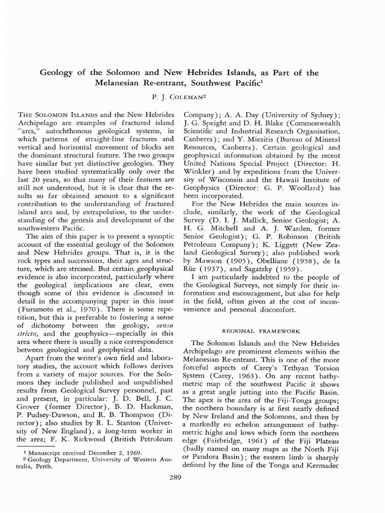 Geology of Solomon and New Hebrides | PDF | Basalt | Volcano