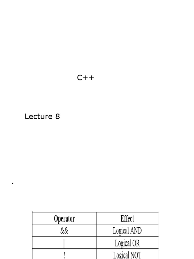 Lecture 8 Operators and Continue Statements | PDF | Boolean Algebra ... Lecture 8 Operators and Continue Statements | PDF | Boolean Algebra ...