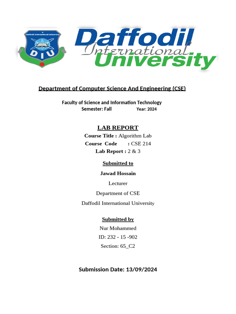 Lab Report 2 - 3 (232-15-902) | PDF | Computer Science | Theoretical ...