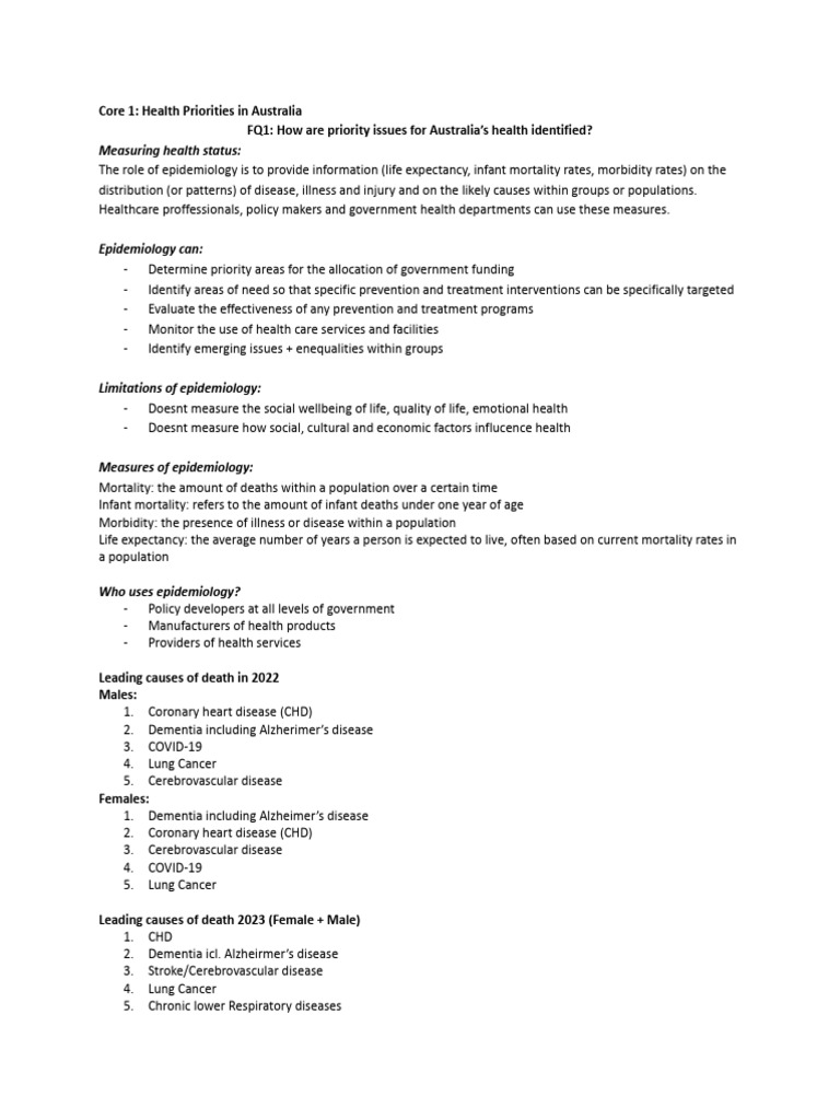 PDHPE Course Notes | PDF | Preventive Healthcare | Epidemiology