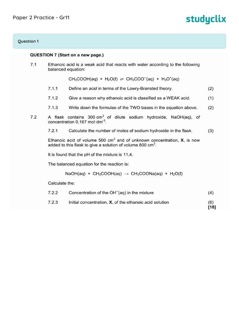 Paper 2 Practice - Gr11 Questions | PDF