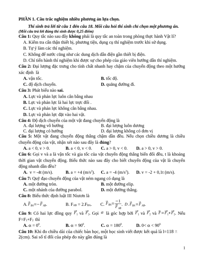 Đề ôn HK 1 - số 3 | PDF