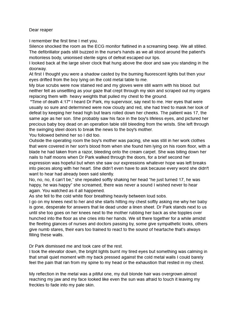 Letter To The Reaper | PDF