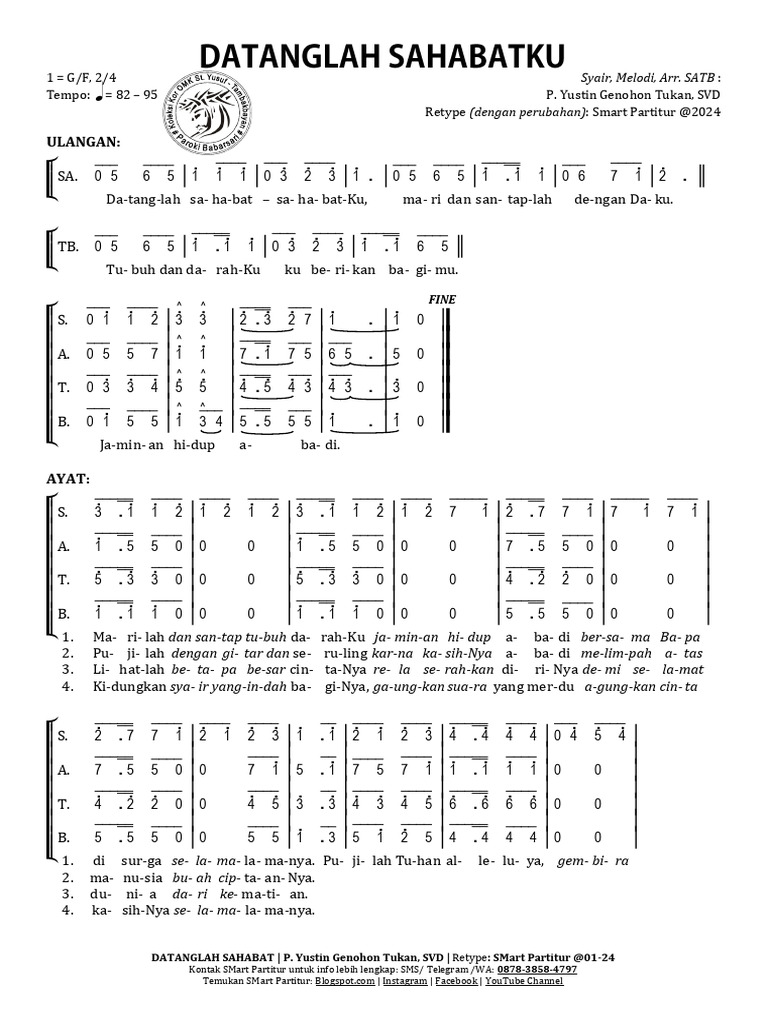 Datanglah Sahabatku (Yustin Genohon) | PDF