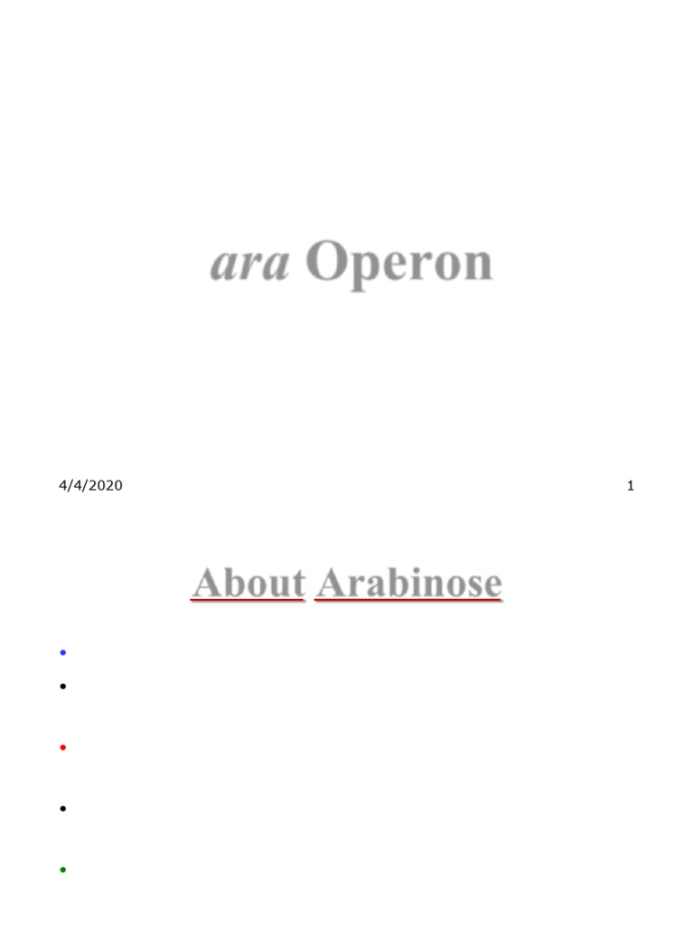 Arabinose Operon | PDF | Cell Biology | Cellular Processes