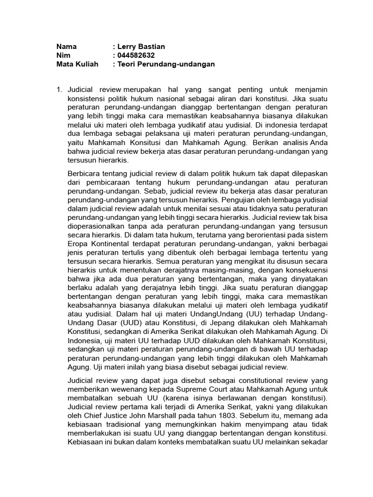 Tugas 2 Teori Perundang-Undangan | PDF