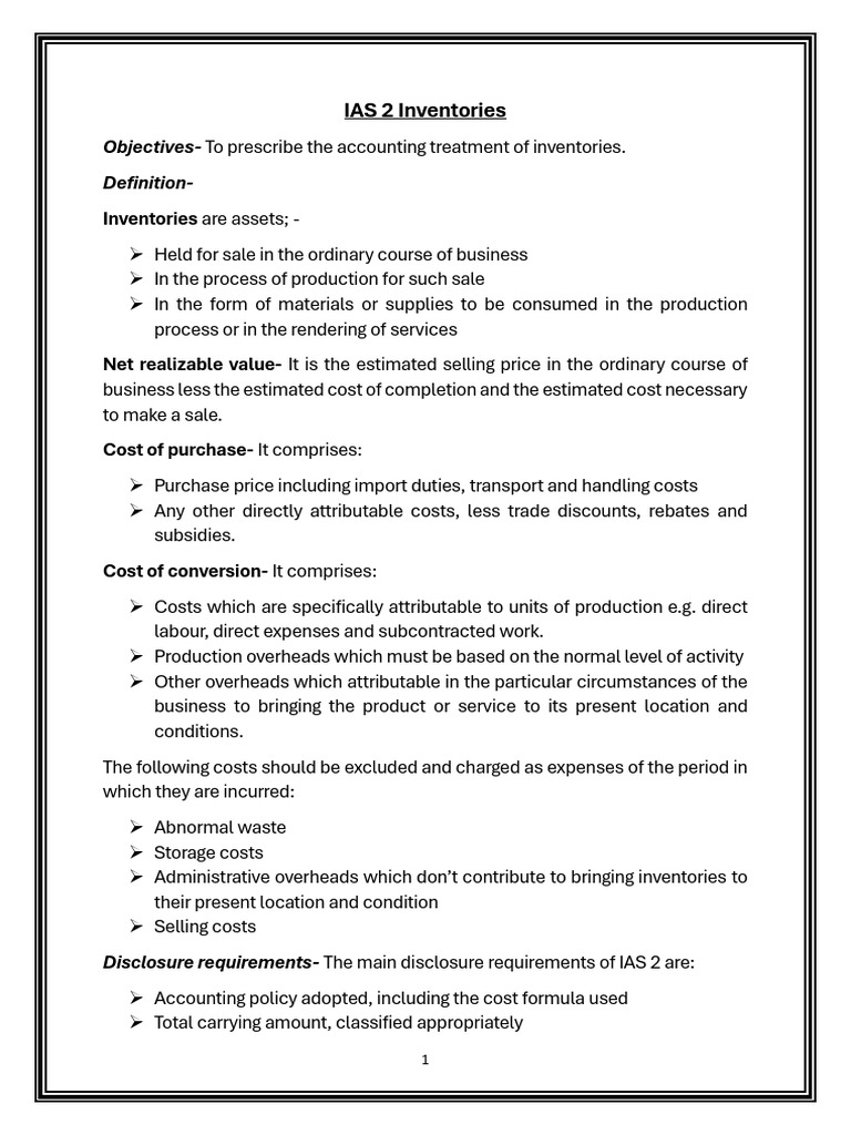 IAS 2 Inventories | PDF